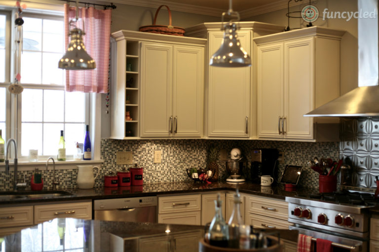 Benjamin Moore's Wind's Breath Painted Kitchen Cabinets - FunCycled ...