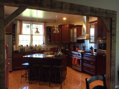 Benjamin Moore's Wind's Breath Painted Kitchen Cabinets - FunCycled