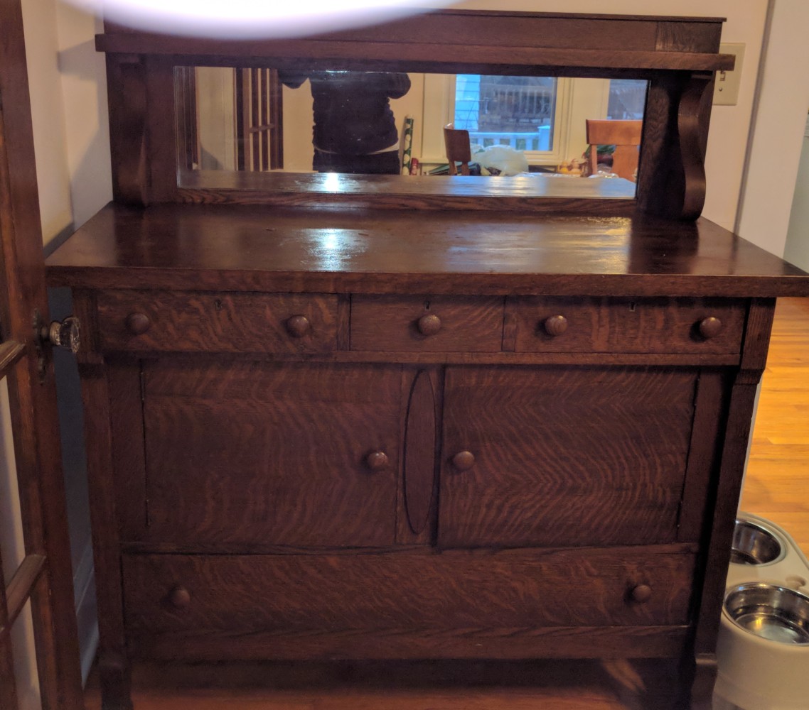 Oak Mirrored Buffet For Sale - FunCycled - Interior Design, Kitchen ...